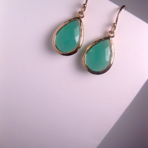 Mint Green Earrings - Etsy