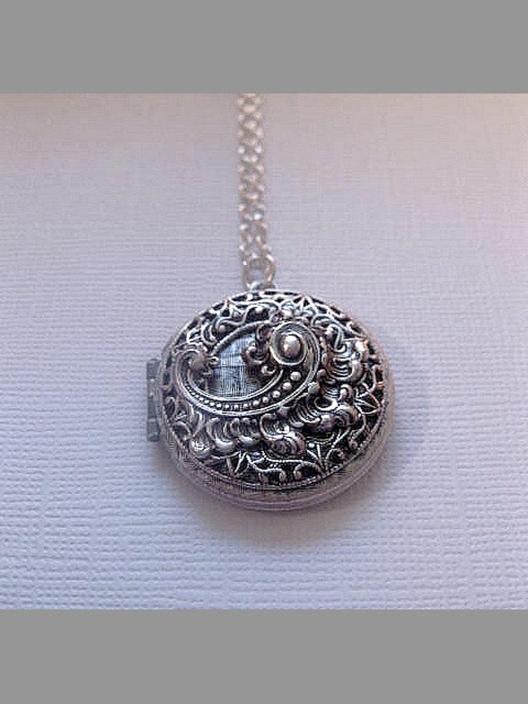 Fancy Silver Locket Necklace - Lace Locket - Design Locket - Custom ...