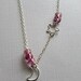 Sterling Silver Crescent Moon Star Necklace Pink Bead | Charm Pendant ...