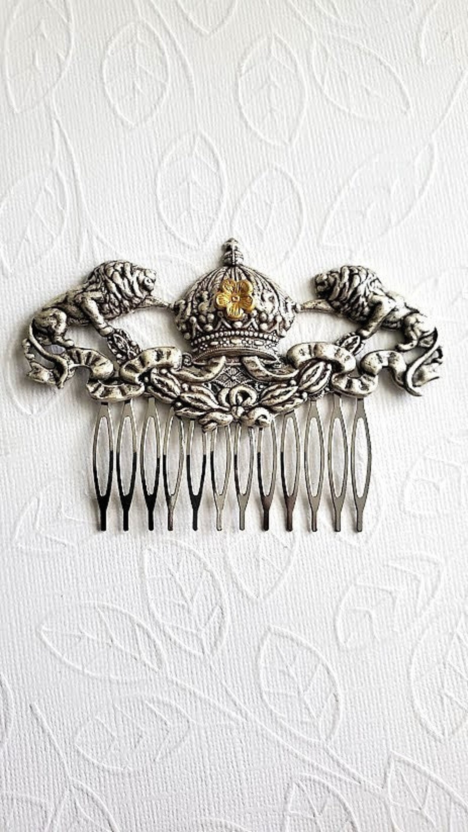 Royal Haircomb Queen Crown Treasured Hairpiece Ancient - Etsy