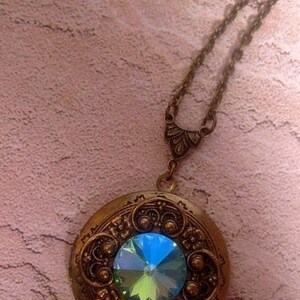 Crystal Locket Necklace Swarovski Element Photo Locket | Etsy