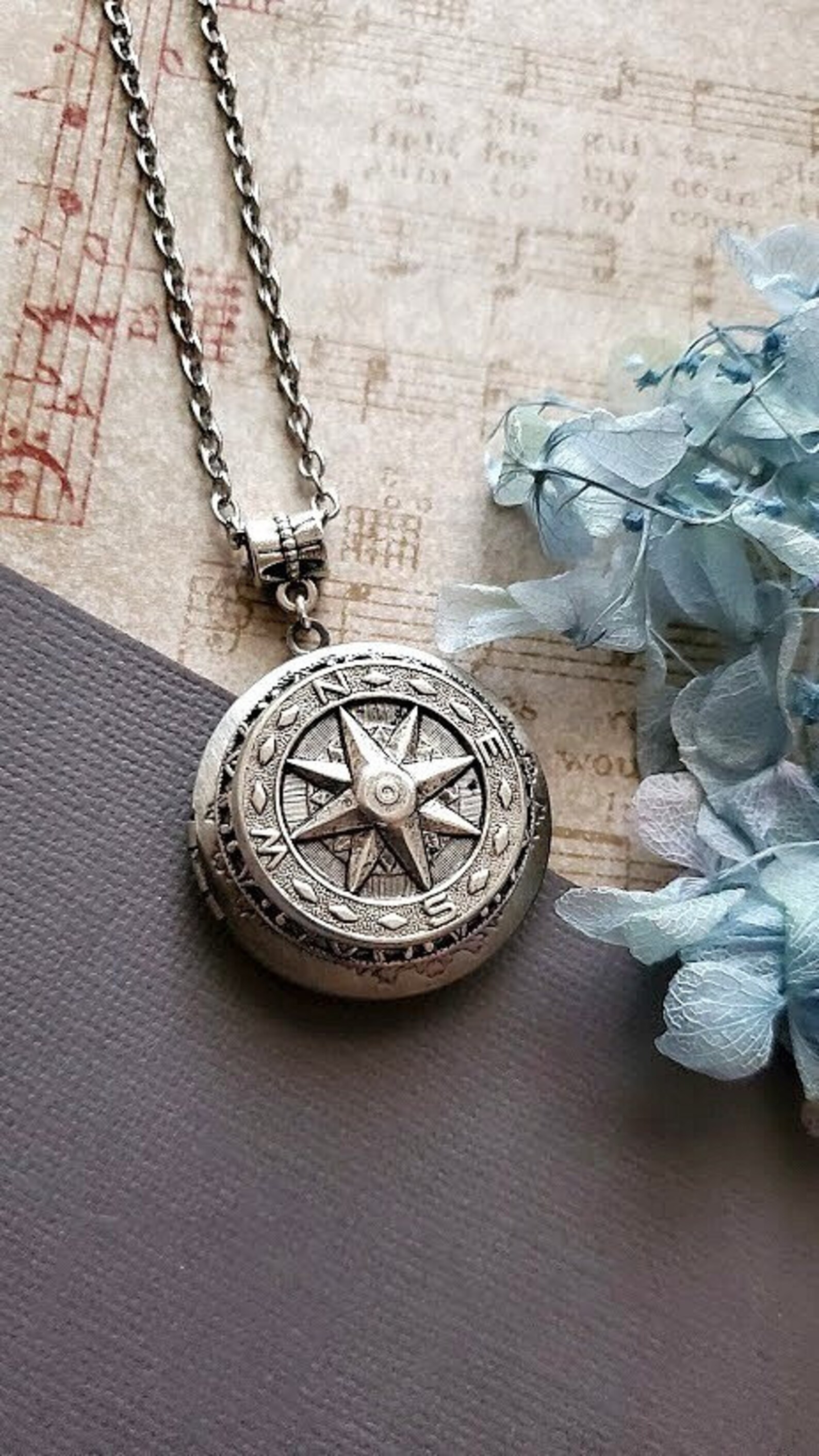 Compass Locket True North Locket Art Pendant Guide Me - Etsy