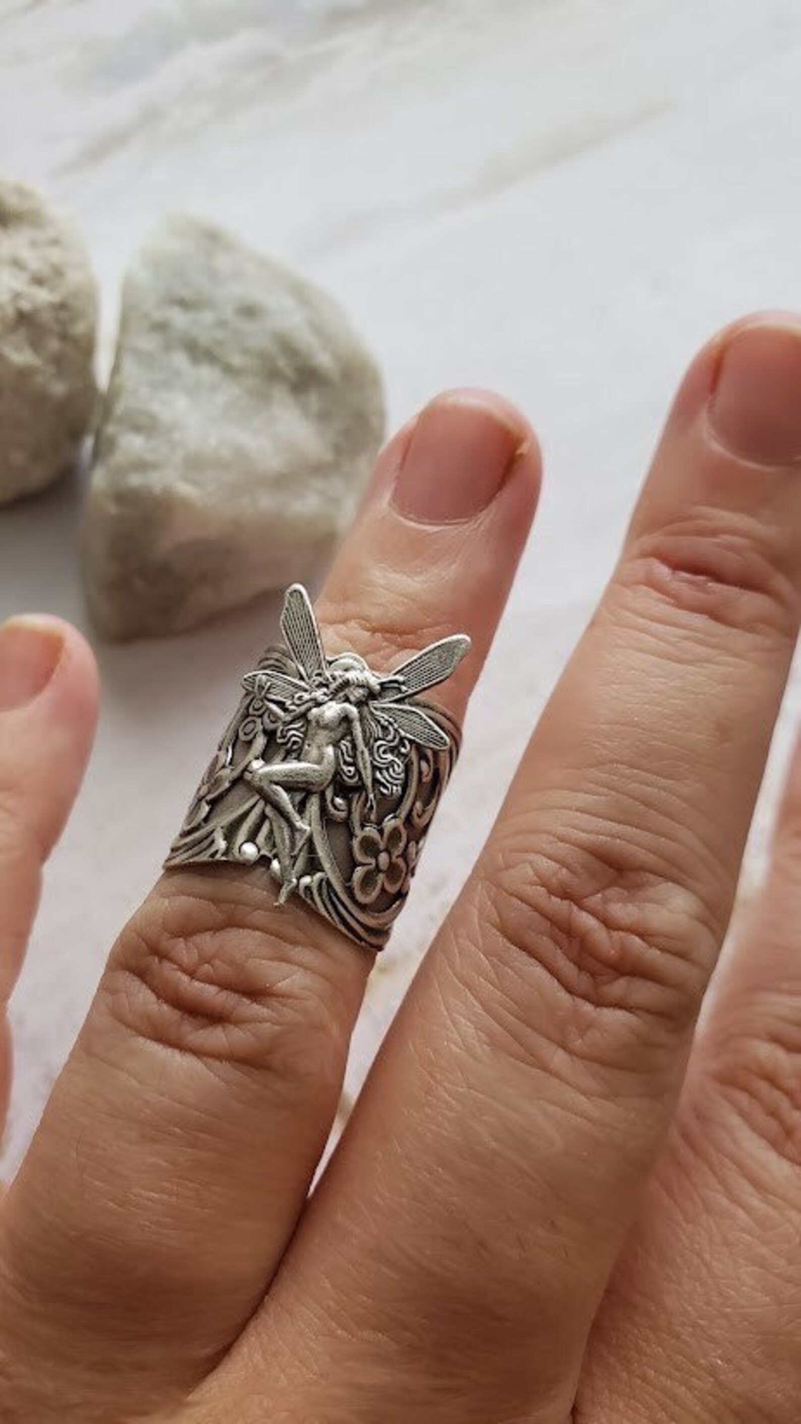 Silver Fairy Ring Angel Wing Ring Oxidized Sterling Silver - Etsy