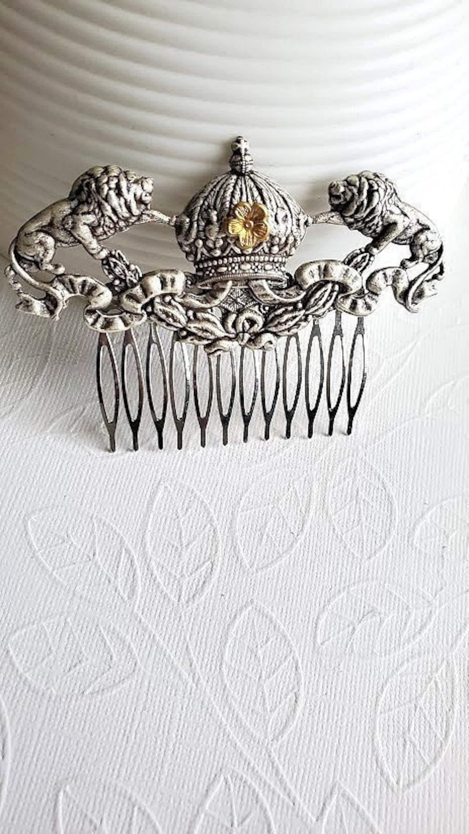 Royal Haircomb Queen Crown Treasured Hairpiece Ancient - Etsy