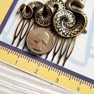 Snake Haircomb | Brass Reptile Comb | Thick Coil Snake | Halloween ...