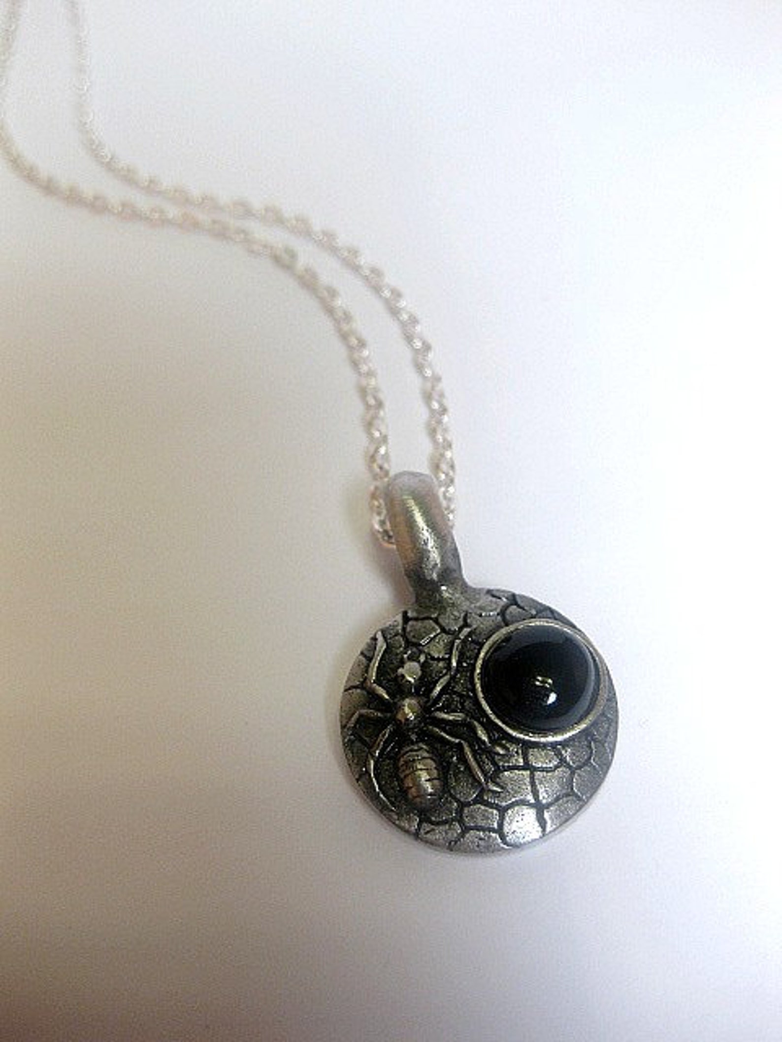 Silver Spider Necklace Spider Jewelry Gothic Spider Web | Etsy