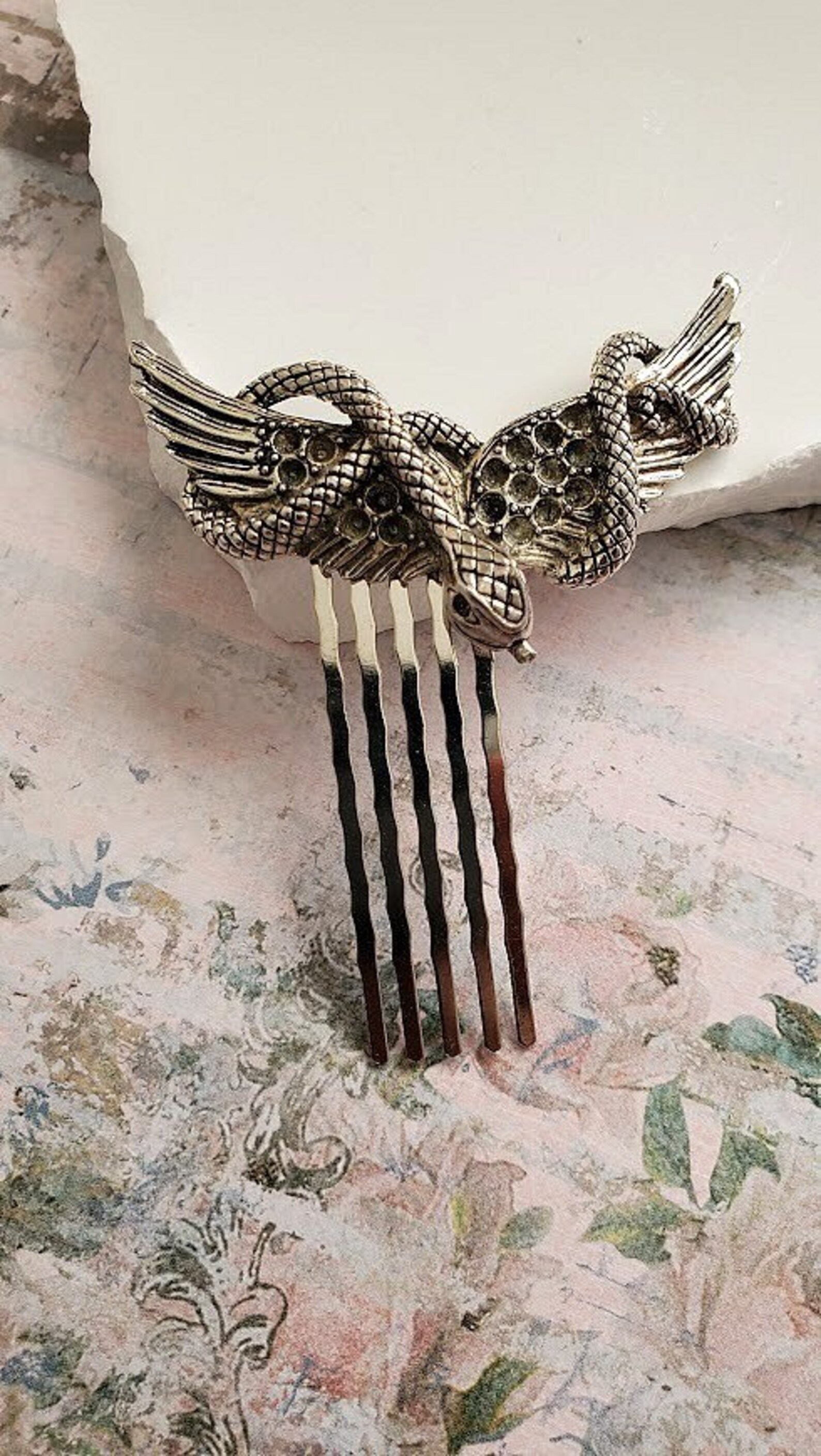 Snake Hair Comb | Serpent Hair Accessory | Slithering Silver Haircomb ...