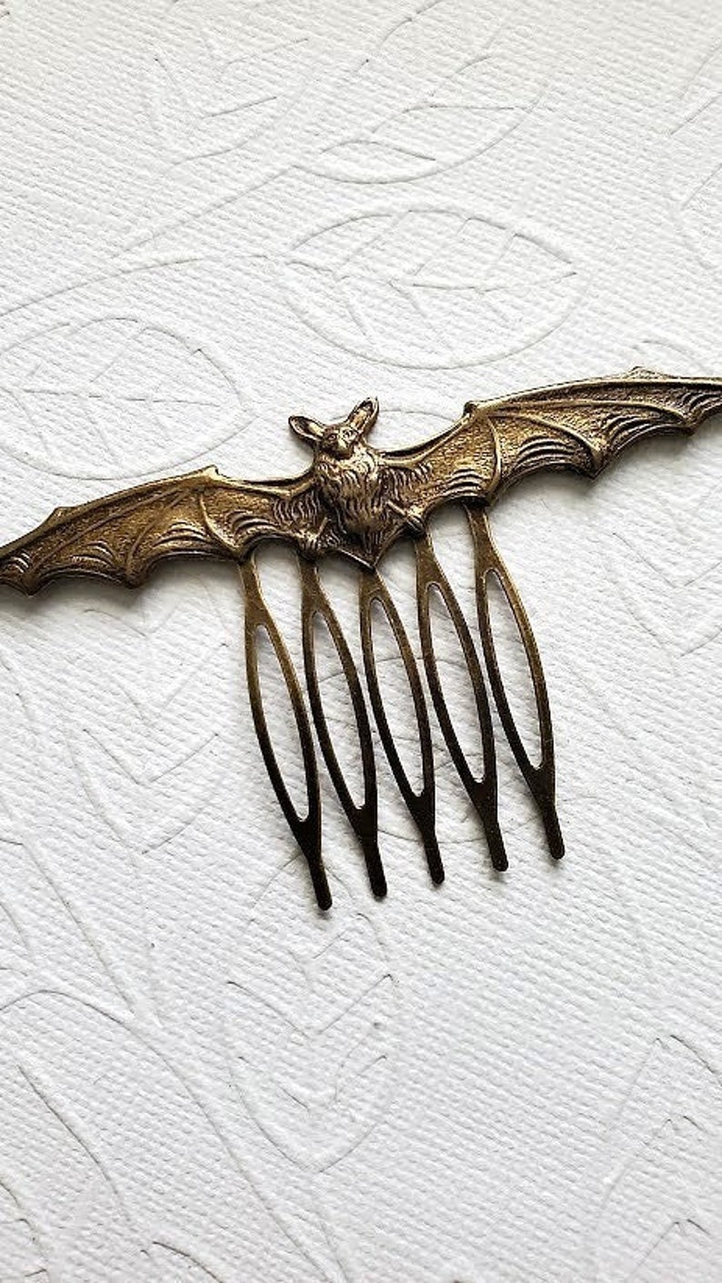 Bronze Bat Hair Comb Vampire Bat Haircomb Gothic Hair - Etsy
