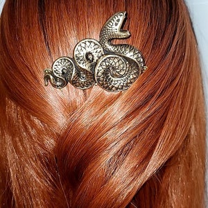 Snake Haircomb | Brass Reptile Comb | Thick Coil Snake | Halloween ...