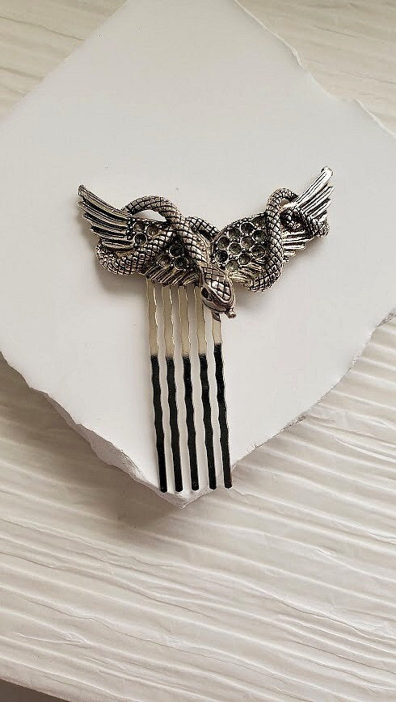 Snake Hair Comb | Serpent Hair Accessory | Slithering Silver Haircomb ...
