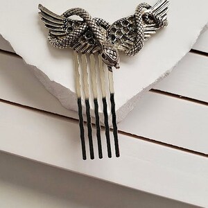 Snake Hair Comb | Serpent Hair Accessory | Slithering Silver Haircomb ...