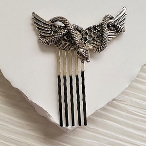 Snake Hair Comb | Serpent Hair Accessory | Slithering Silver Haircomb ...