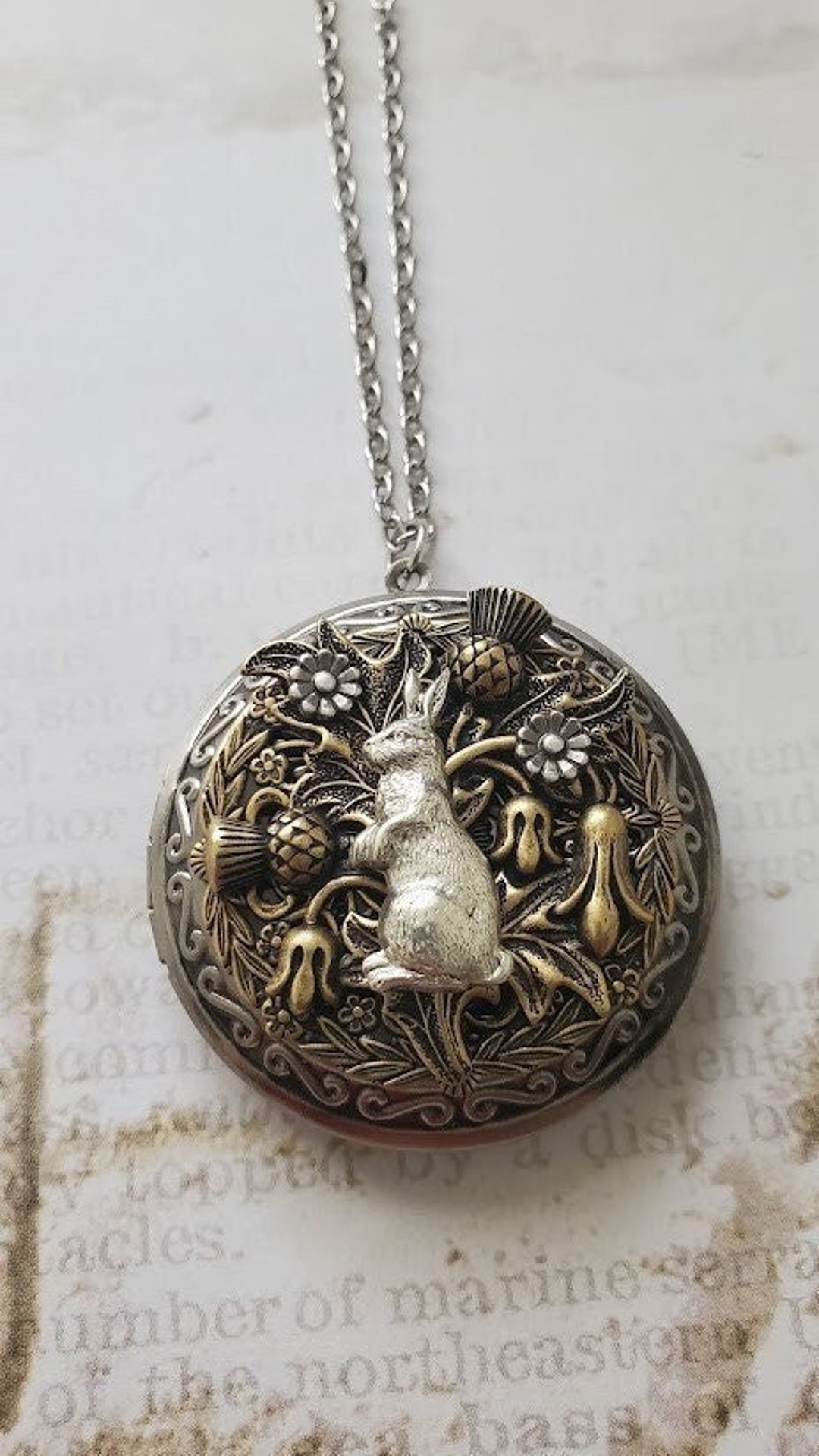 Rabbit Locket Wanderlust Jewelry Nature Necklace Woodland Pendant Pill ...