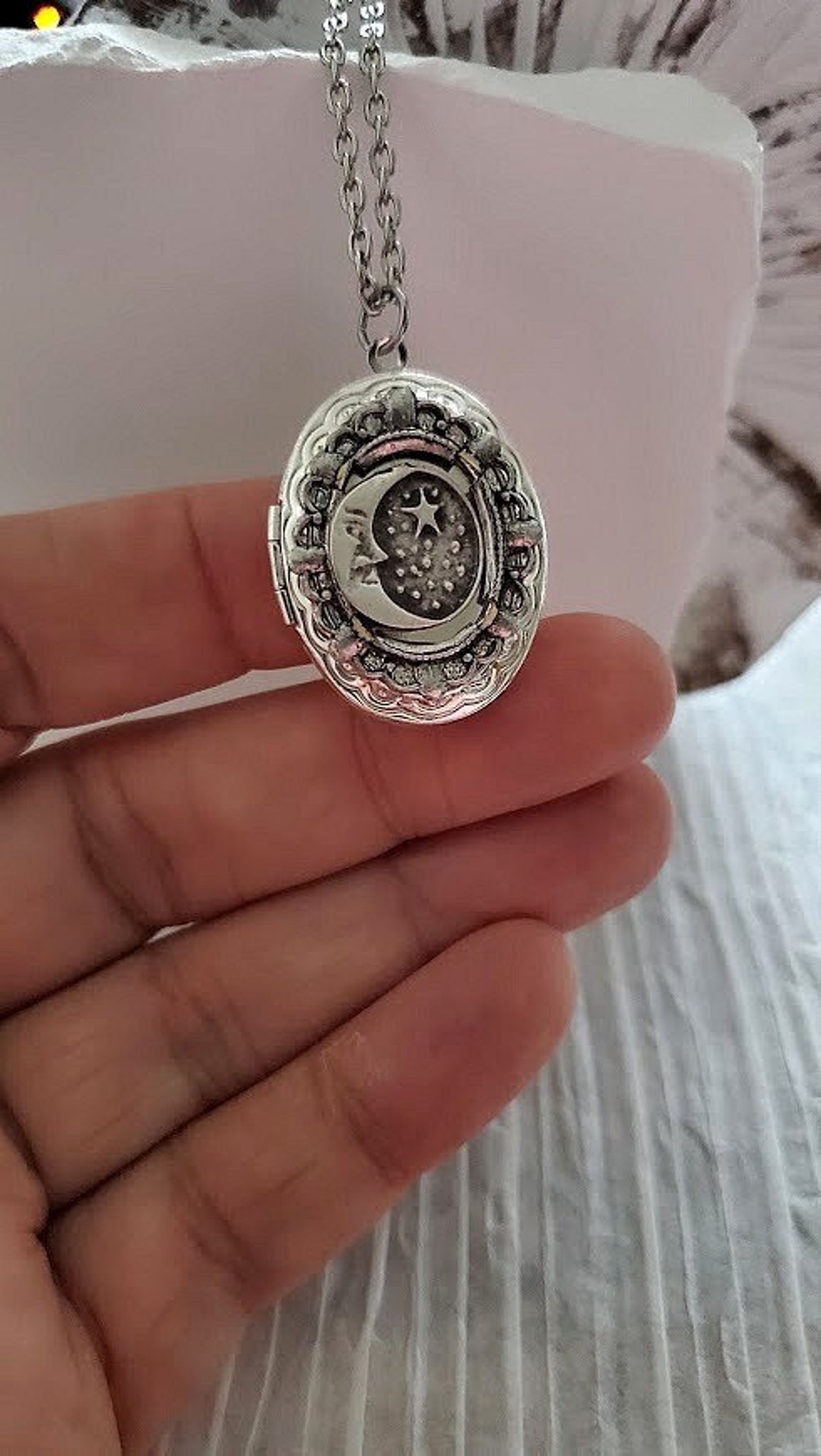 Enchanted Moon Photo Locket Necklace | Starry Sky | Stars Celestial ...