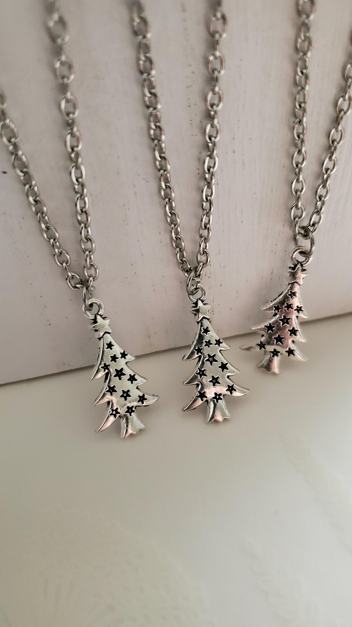 Christmas Tree Necklace | Silver Pendants | Charm | Matching Family ...