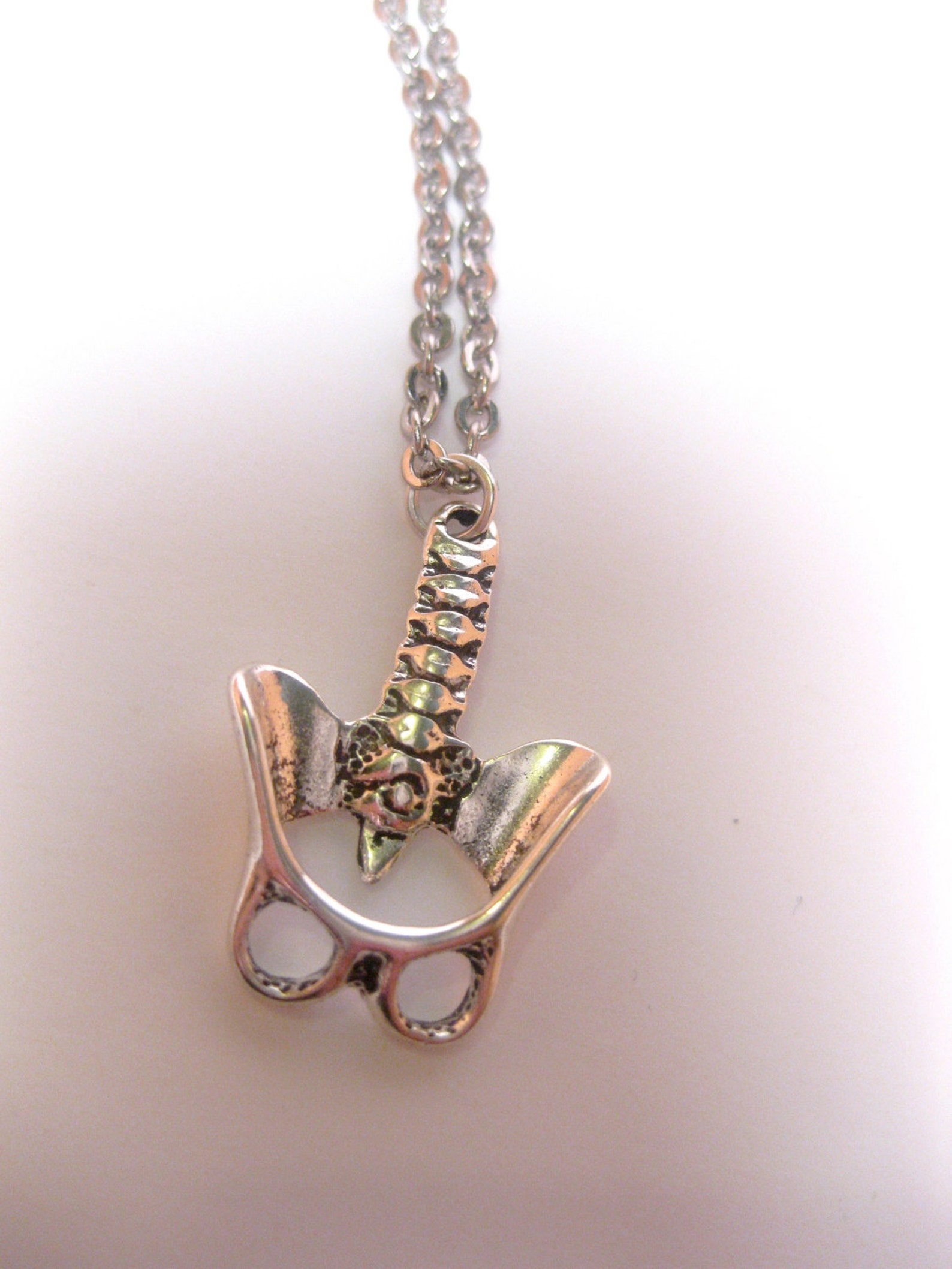 Skeleton Necklace Pelvis Silver Bones Human Anatomical - Etsy