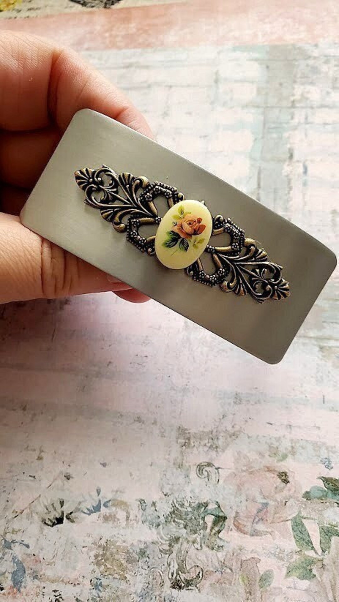 Antique Look Hair Beret | Vintage Silver Flower Hairpiece | Victorian ...