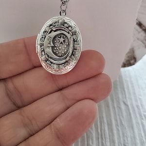 Enchanted Moon Photo Locket Necklace | Starry Sky | Stars Celestial ...