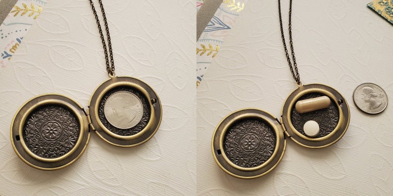 Dragon Eye Locket Necklace Yellow Fire Gold Vintage Look - Etsy