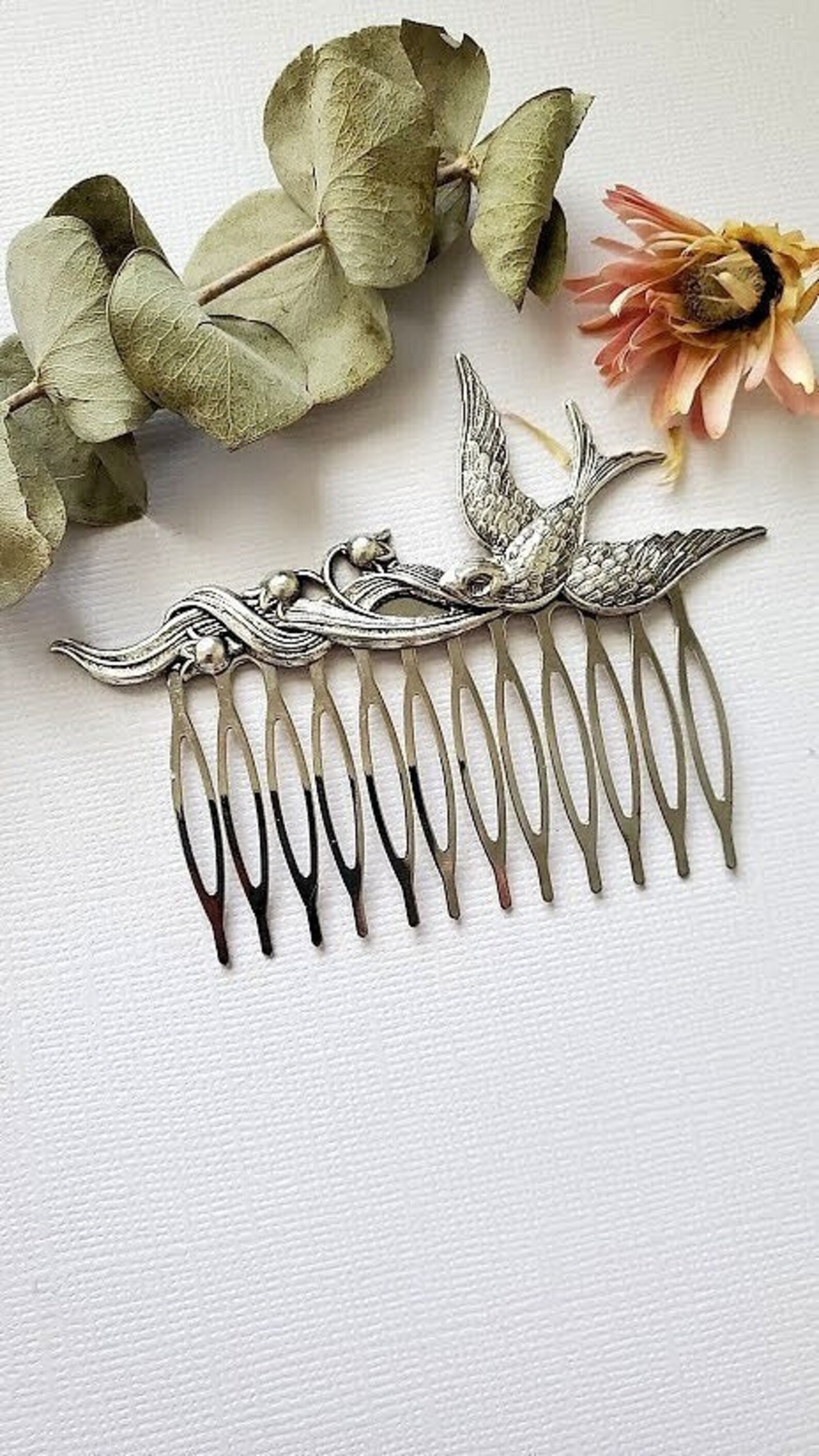 Bird Haircomb | Nature Hair Comb Accessory | Plant Garden Flourish ...