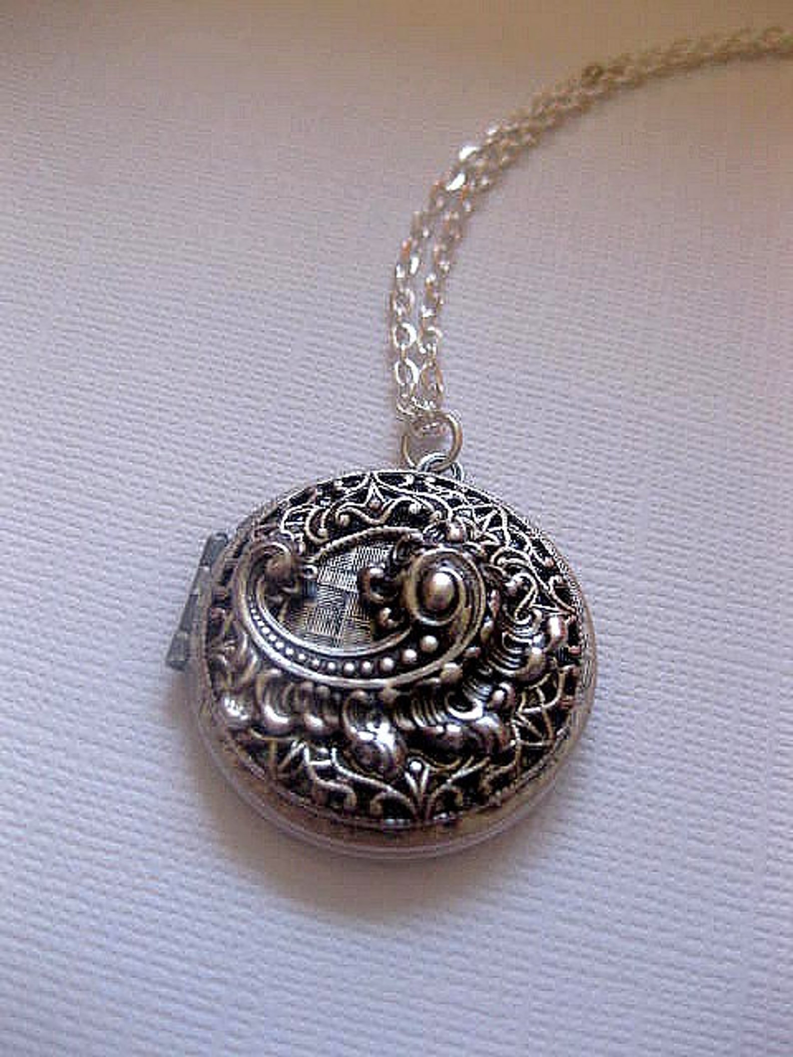 Fancy Silver Locket Necklace Lace Locket Design Locket - Etsy