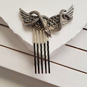 Snake Hair Comb | Serpent Hair Accessory | Slithering Silver Haircomb ...