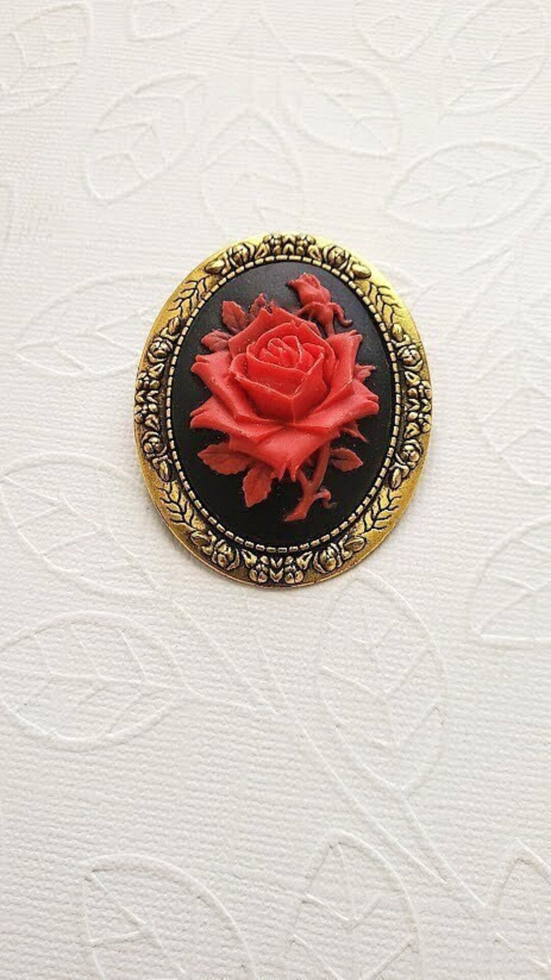 Red Cameo Brooch | Victorian Wedding Pin | Gold and Red Brooch Pin ...