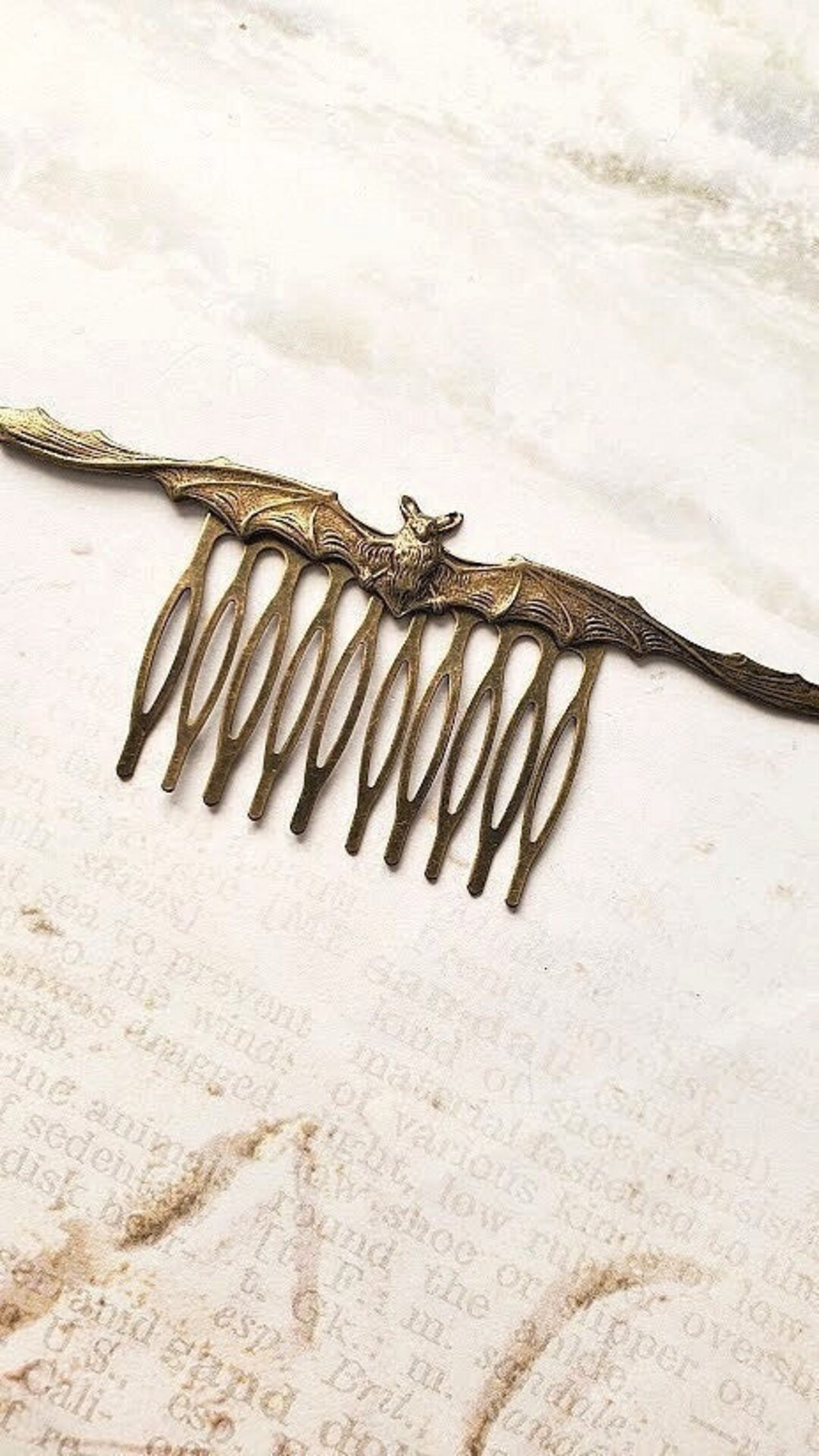 Bronze Bat Hair Comb Vampire Bat Haircomb Gothic Hair Accessories Tween ...