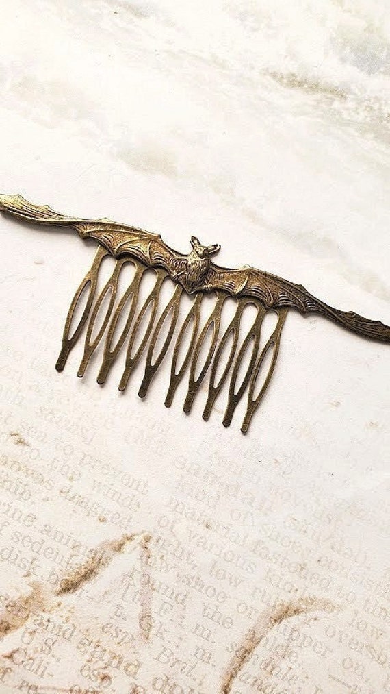 Bronze Bat Hair Comb Vampire Bat Haircomb Gothic Hair - Etsy
