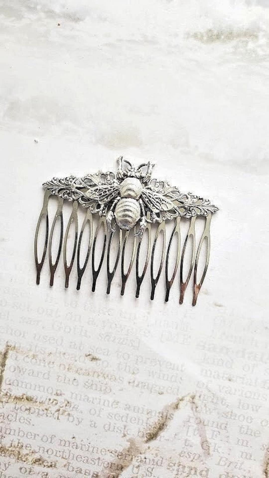 Silver Bee Haircomb | Honey Bee Hair Pin | Goth Steampunk Hair Styles ...