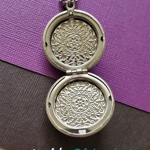 Star Moon Locket Necklace | Silver Celestial Pendant | Starry Night ...