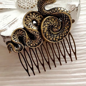 Snake Haircomb | Brass Reptile Comb | Thick Coil Snake | Halloween ...