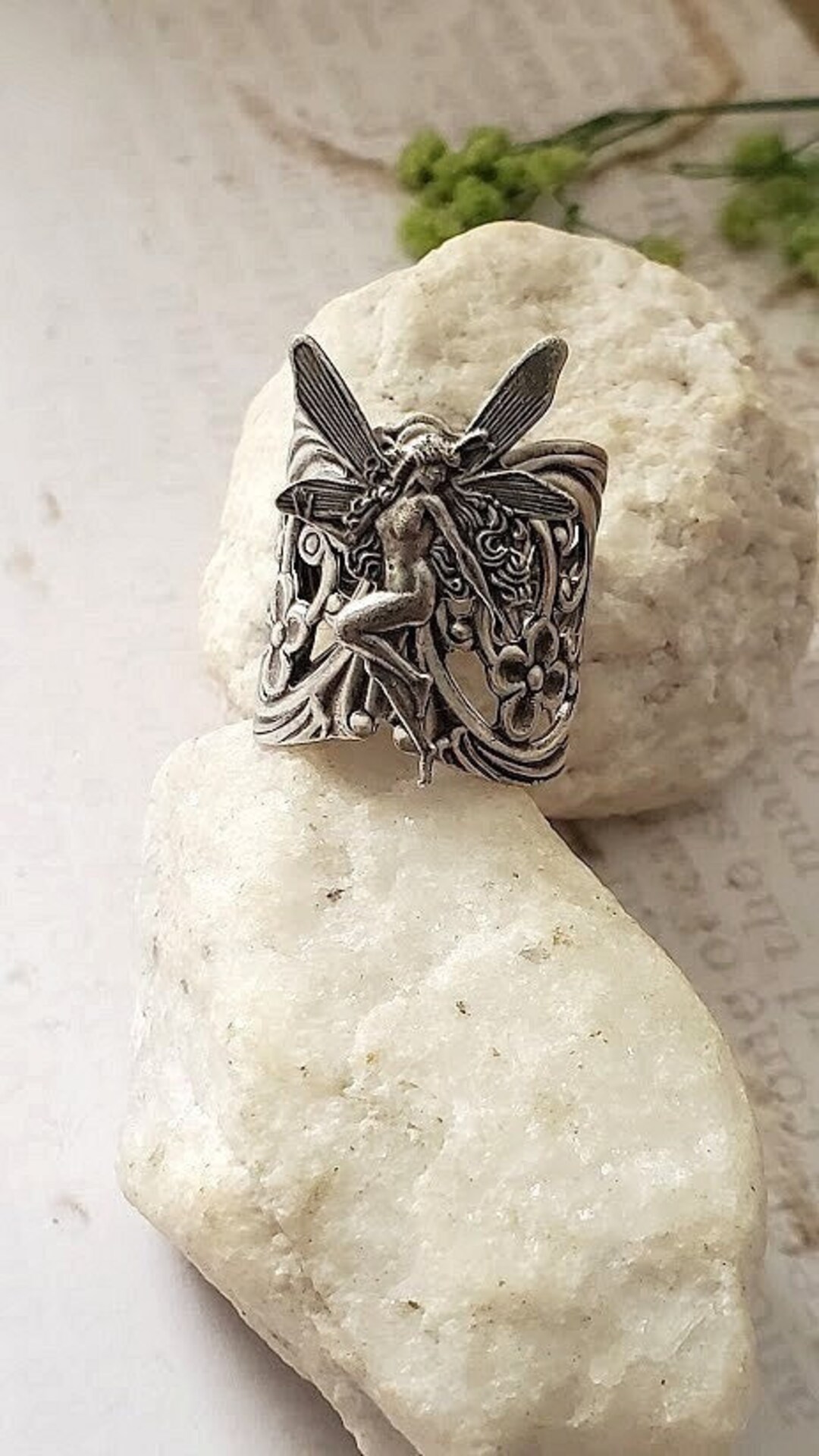 Silver Fairy Ring Angel Wing Ring Oxidized Sterling Silver - Etsy
