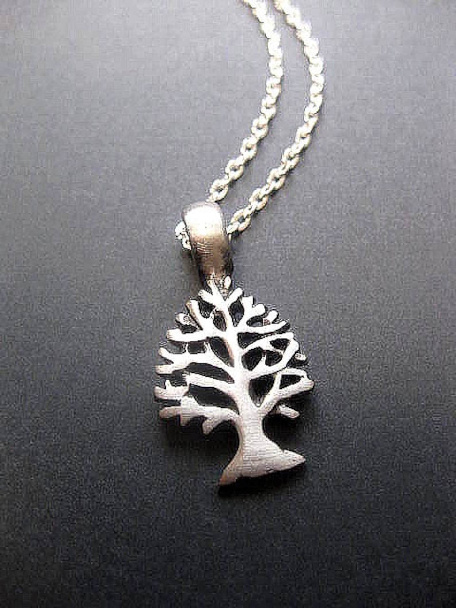 Tree Pendant Necklace - Silver -nature - Custom Chain Length - Etsy