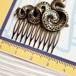 Snake Haircomb | Brass Reptile Comb | Thick Coil Snake | Halloween ...
