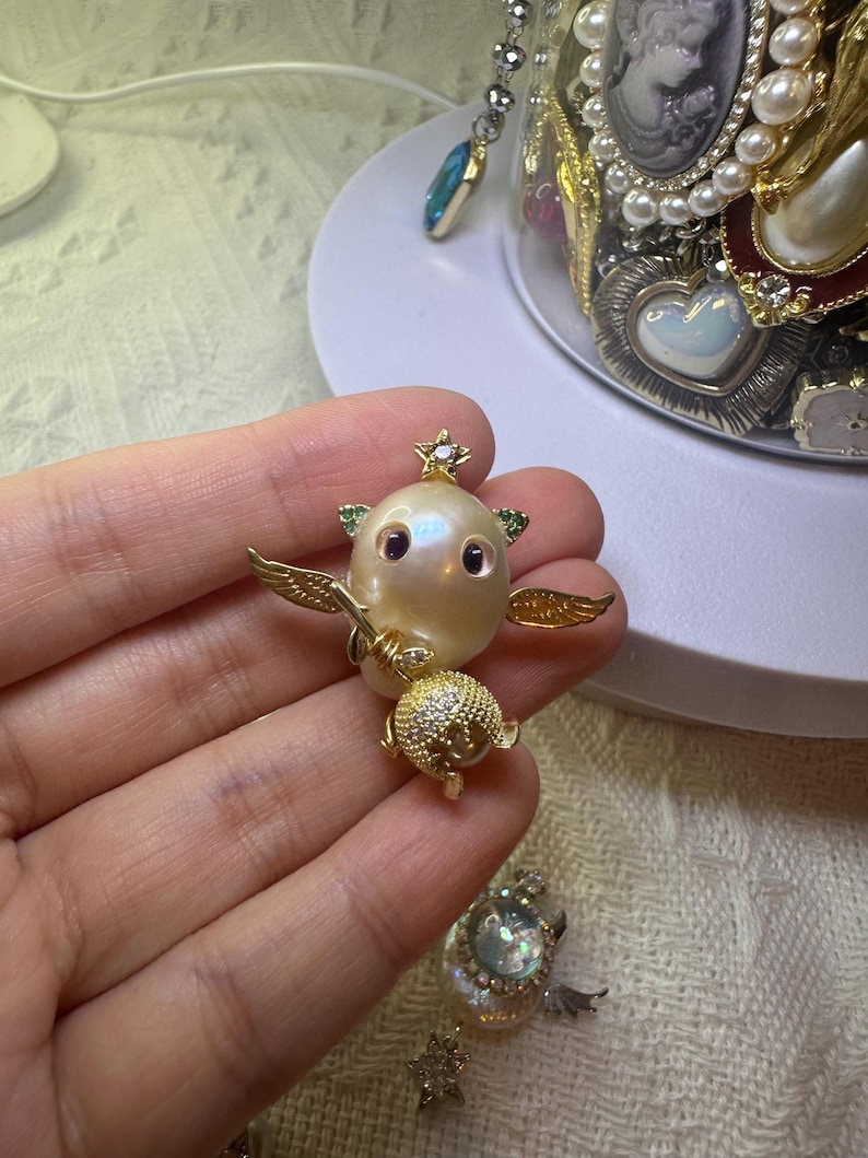 Handmade Whimsical Gothic Freshwater Natural Baroque Pearl Little ...