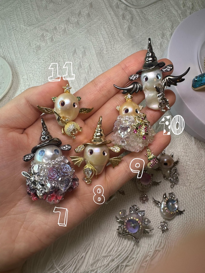 Handmade Whimsical Gothic Freshwater Natural Baroque Pearl Little ...