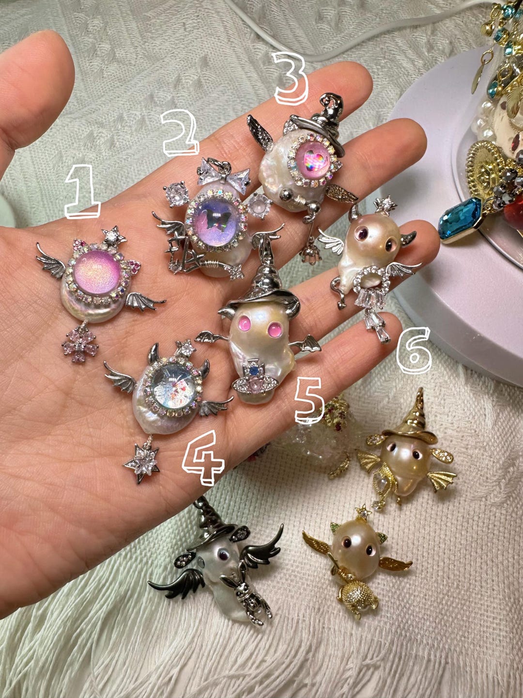 Handmade Whimsical Gothic Freshwater Natural Baroque Pearl Little ...