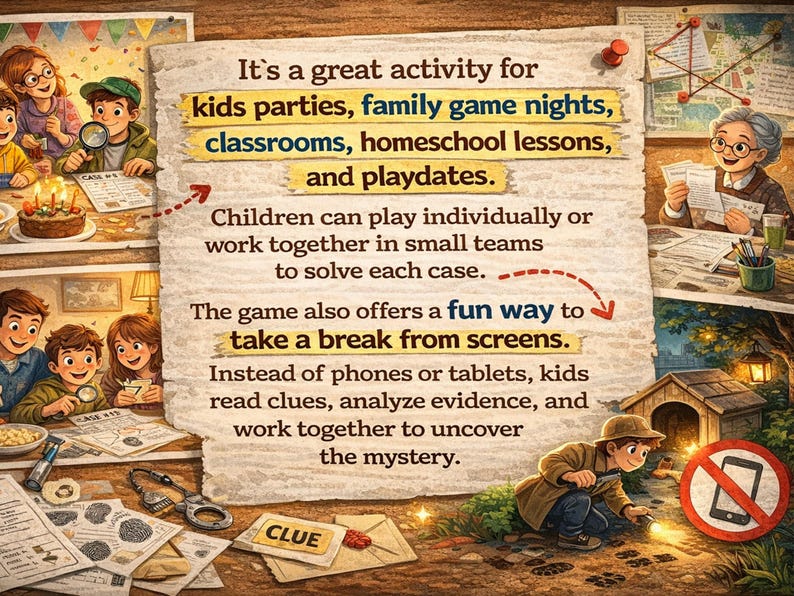 Printable Kids Detective Mystery Game | Classroom Escape Room Kit ...