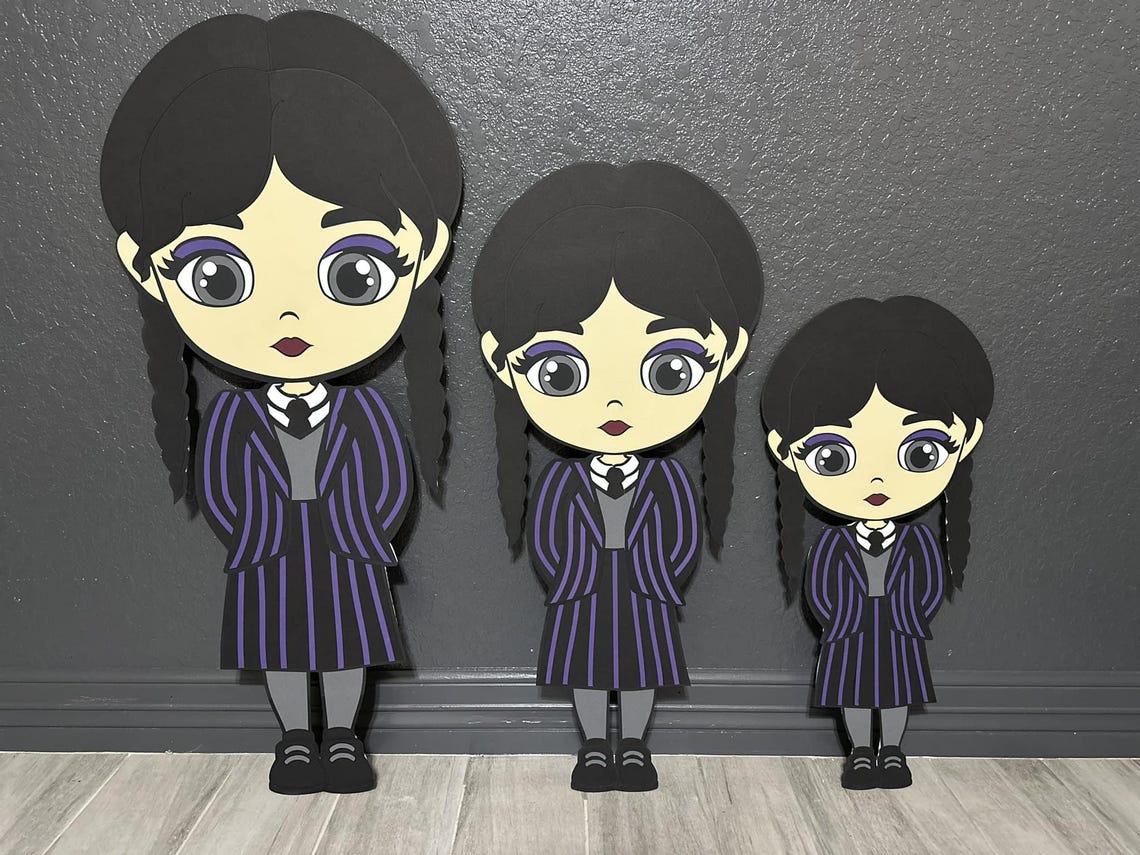 Wednesday Inspired Character Cutouts, Enid and Thing Character Cutouts ...