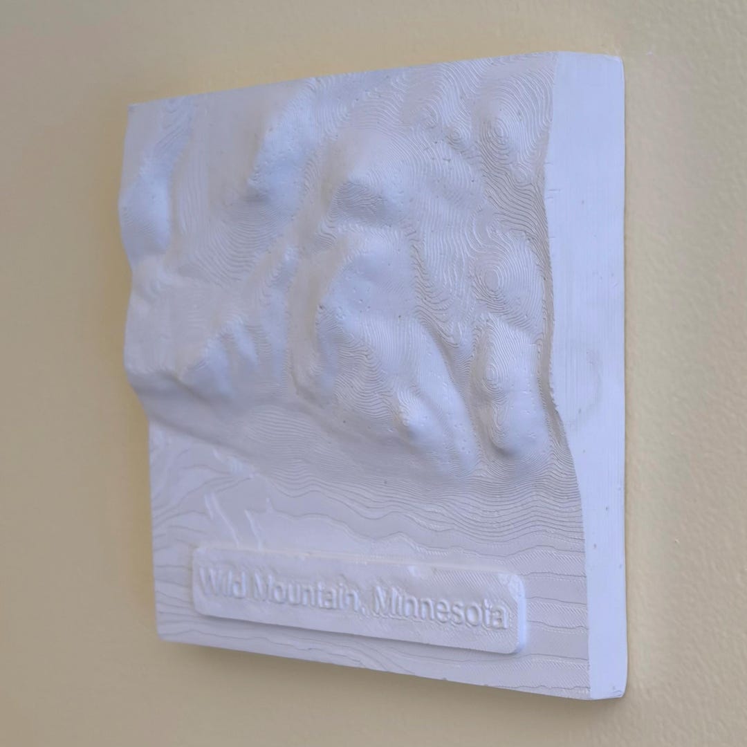 Wild Mountain Ski Area Plaster 3D Model, Wall Art, Home Decor - Etsy
