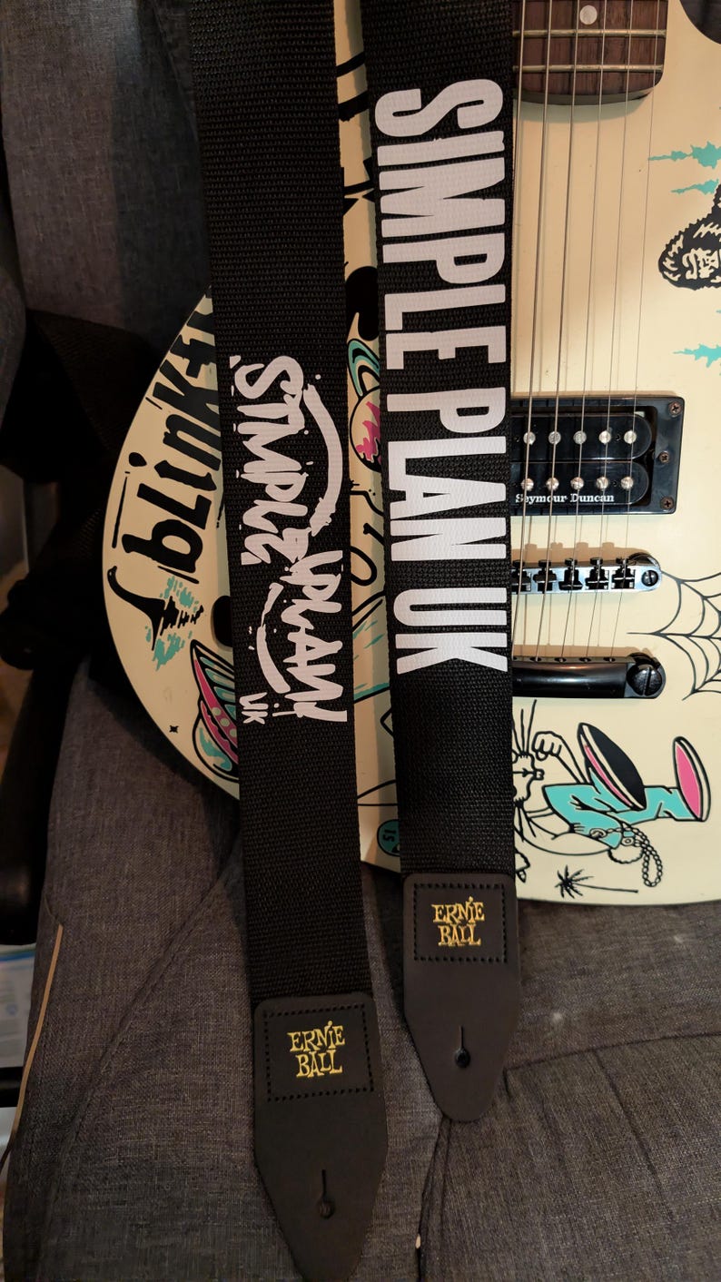 Personalized Guitar Strap, Custom Band Logo, Musician Gift - Etsy UK