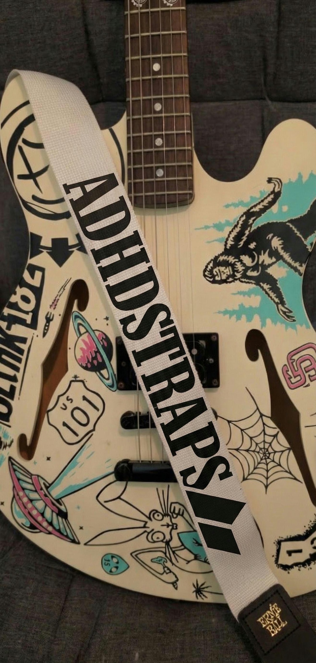 Personalized Guitar Strap, Custom Band Logo, Musician Gift - Etsy UK