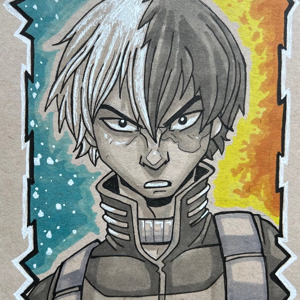 Todoroki Drawing - Etsy