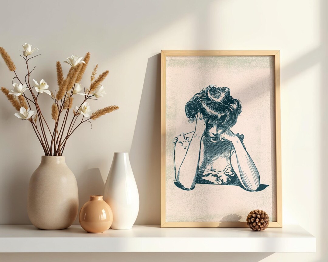Vintage the Thinking Woman Art - Wall Art Rabit Lover Gift Decor ...