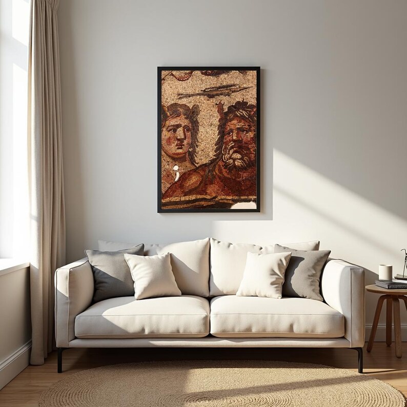 Vintage Roman Mosaic Art – Classical Mythology Figures, Dark Academia ...