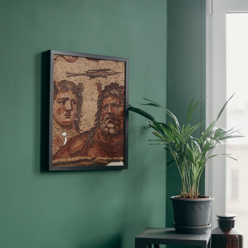 Vintage Roman Mosaic Art – Classical Mythology Figures, Dark Academia ...