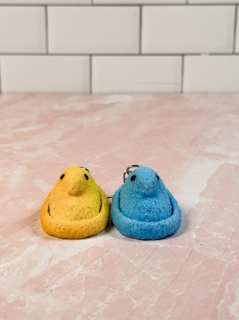 Peep Chick Fidget Keychain | Clicky or Silent Sensory Toy (easter ...