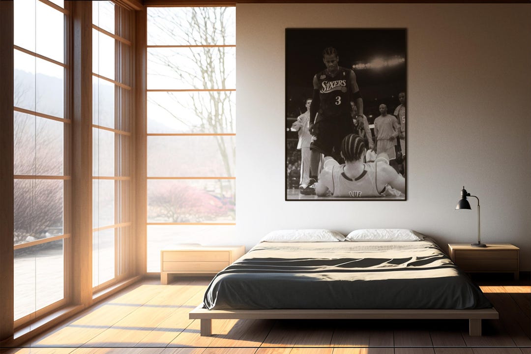 Allen Iverson Sixers Poster | Iconic Step Over NBA Moment | Black ...