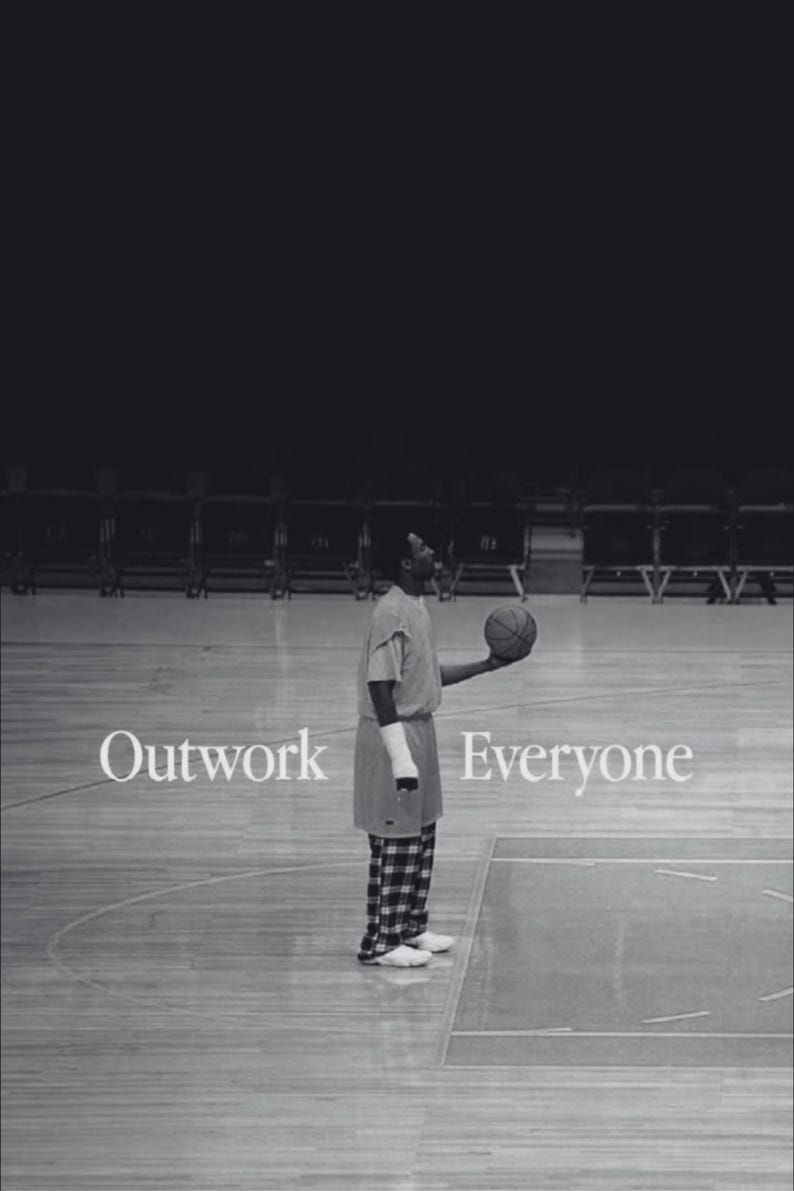 Kobe Bryant Motivational Poster | Inspirational Quote Outwork Everyone ...